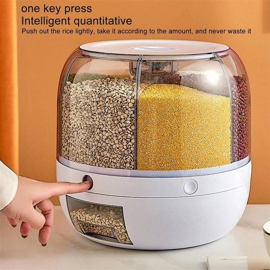 1 Pack Assortment Mixed Grain Jar,360 Degree Rotation, Independent Six ...