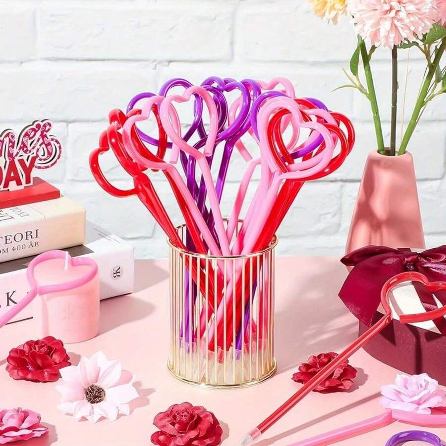 9pcs, Valentine's Day Pen Heart Pen Ballpoint Pen Valentine's Day Party ...