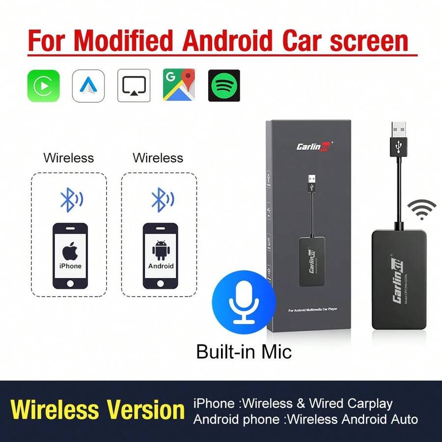 CarlinKit Dongle inalámbrico CarPlay y Dongle Android con cable ...