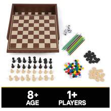 Family Game Night 10-In-1 Classic Set - Ages 8+ For Home & Camping Fun ...