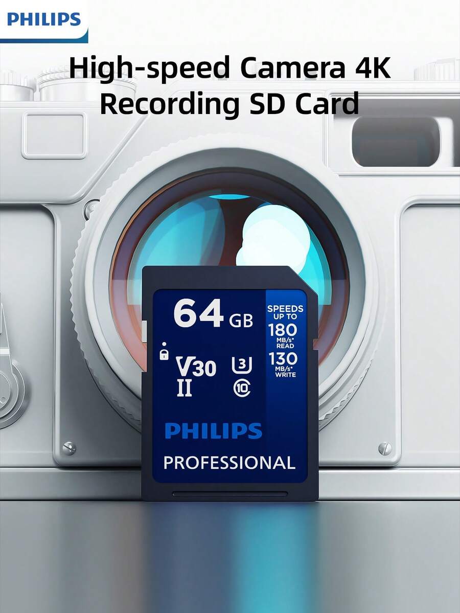 PHILIPS SD Card, High-Capacity, 4K HD Video Recording, Suitable For ...