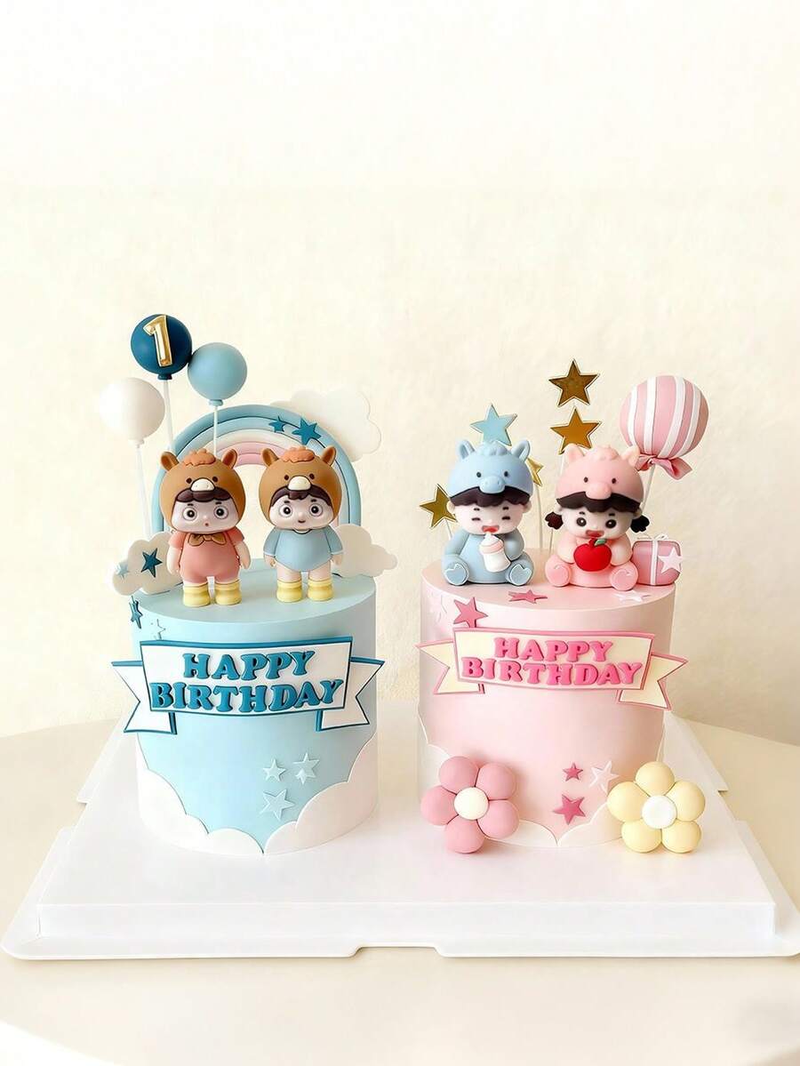 1pc Cute Cartoon Character Figurine, Create A Warm Desktop Miniature ...
