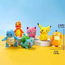 6pcs/Set Pokemon Figurines, Pikachu, Squirtle, Charmander Collectible ...