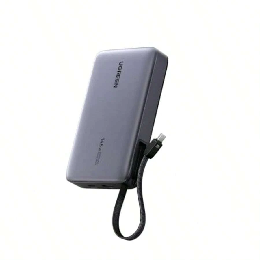 145W Power Bank 20000mAh Fast Charging With Built-In USB C Cable 3-Port ...