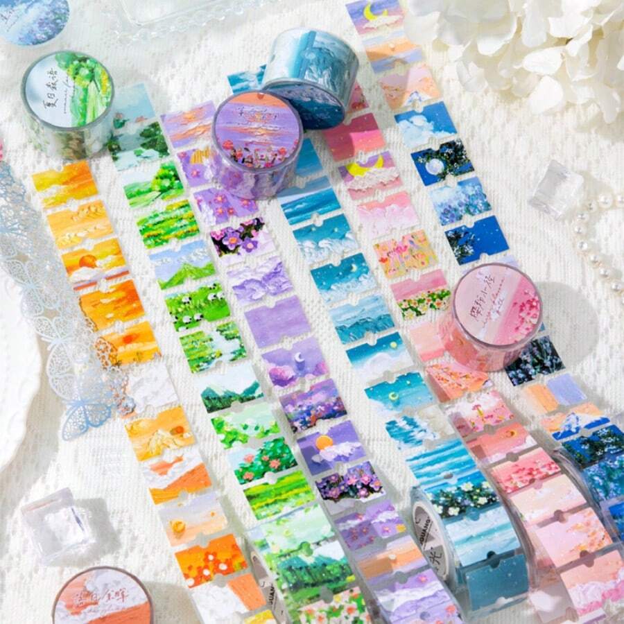 200cm/Roll, Four Seasons Landscape Theme, Can Be Used To Decorate Phone ...