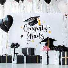 TYUI Congrats Grad Cap Decal Graduation Backdrop Decorations Party ...