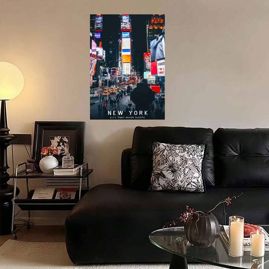 Framed 1pc Framed New York City Nightscape Canvas Wall Art - "New York ...