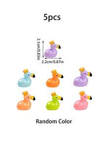 10/20pcs Mini Resin Flamingo, Miniature Flamingo With Crown Tiny Small ...