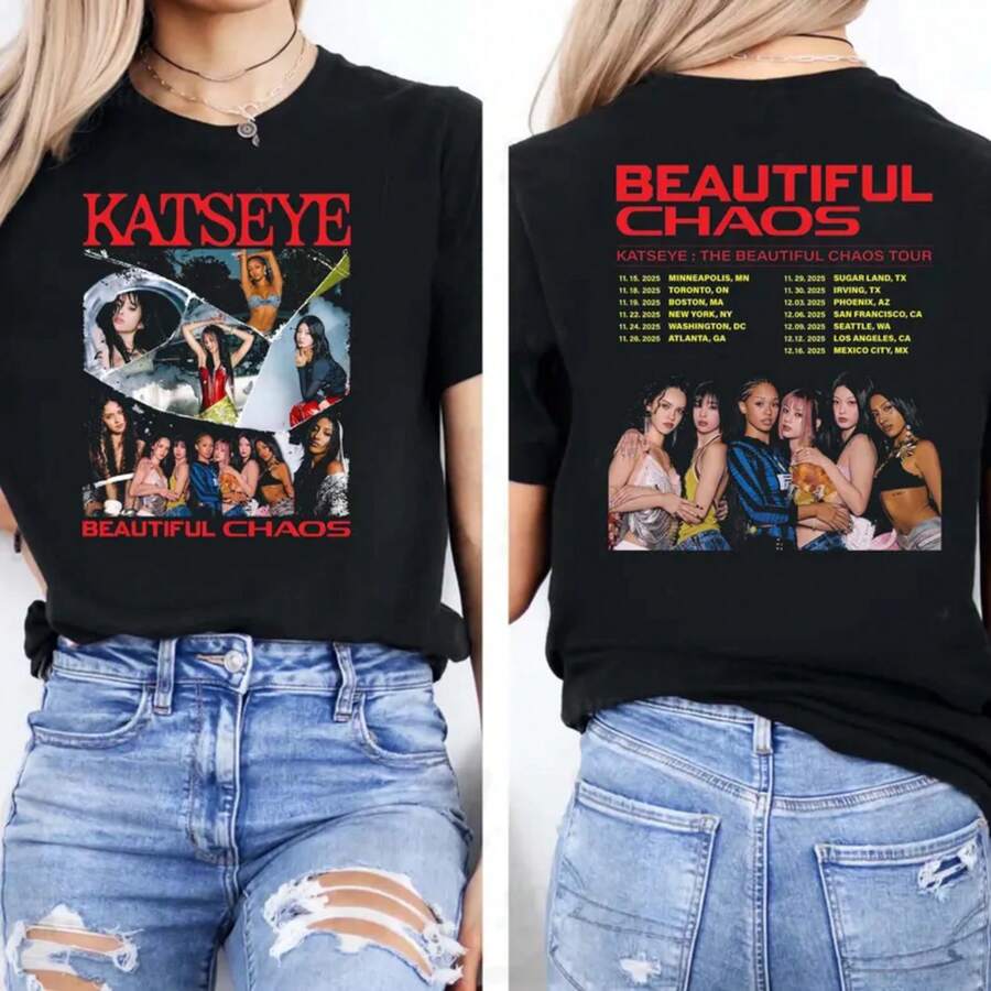 Katseye Beautiful Chaos Tour Tee Katseye Shirt Katseye Tour Katseye Fan ...