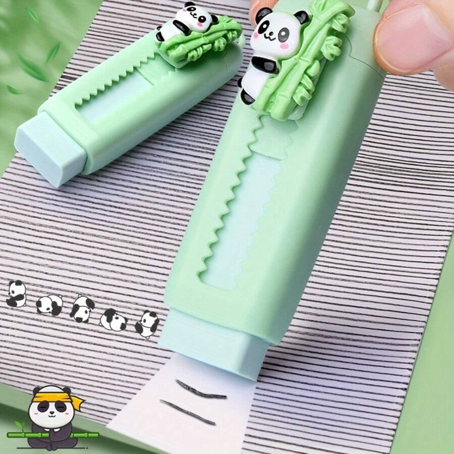 Panda Pencil Erasers, Smudge-Free Super Clean No Trace Cartoon Cute Push-Pull Erasers for Sale ...