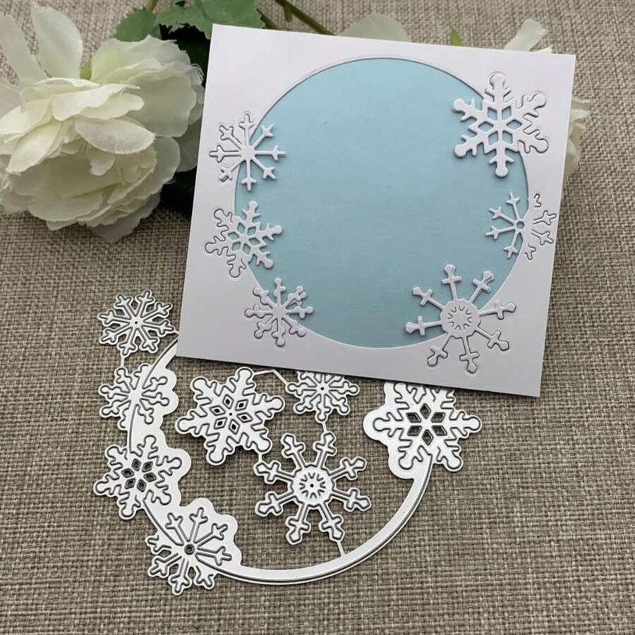 1pc Snowflakes Circle Frame Metal Cutting Dies For DIY Scrapbooking ...