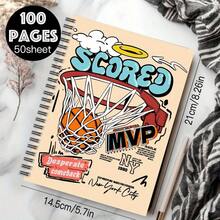 1pc Basketball Spiral Notebook - MVP Design With Basketball Hoop ...
