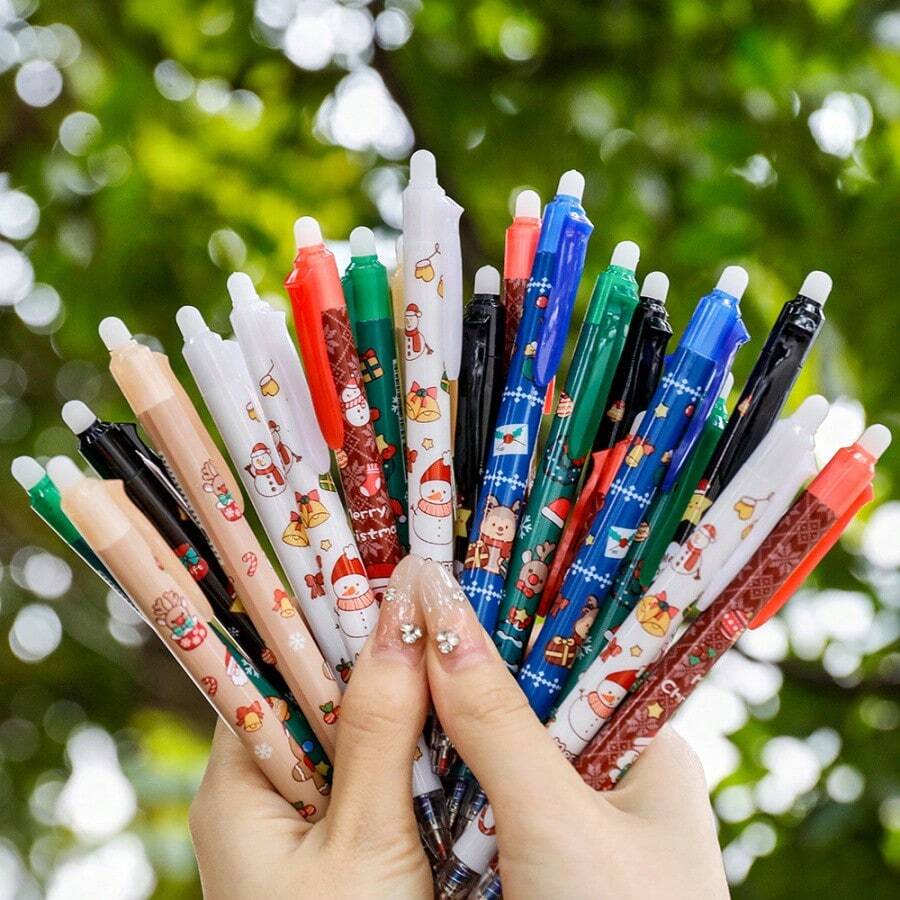 6/12pcs Christmas Erasable Pens, Stylish Christmas Stationery Gift For ...