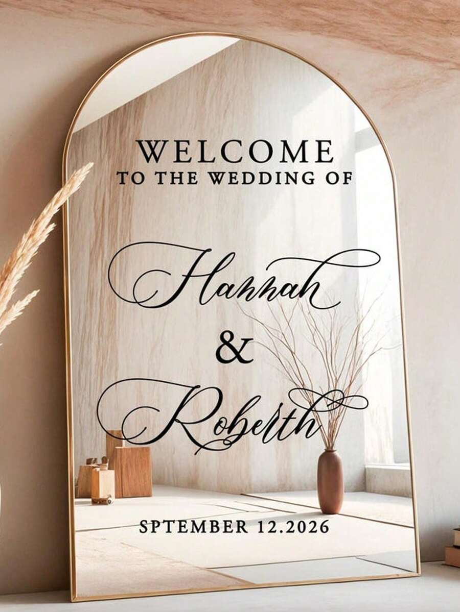 Customized Mirror Sticker Wedding Seating Chart Decal - Wedding Sign ...