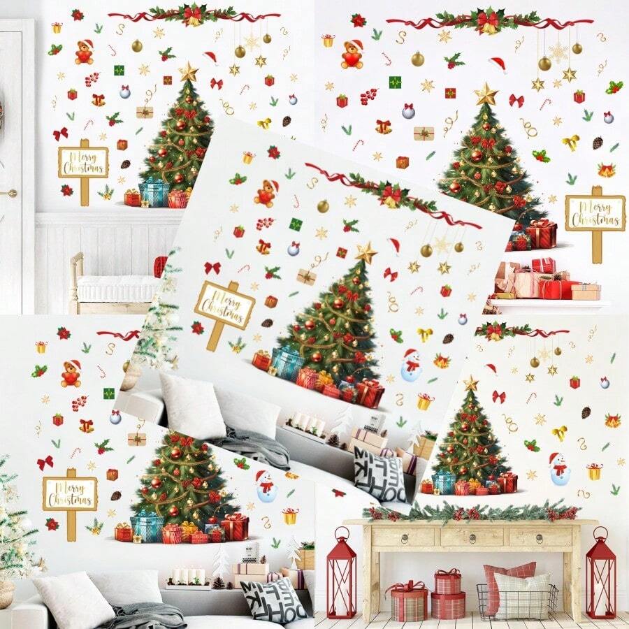 Large Christmas Tree Wall Decals DIY Christmas Wall Stickers Xmas Tree ...