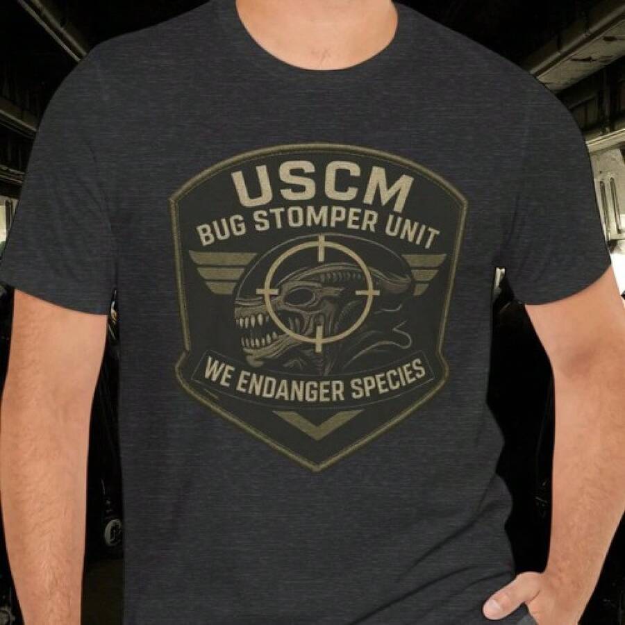 Aliens Colonial Marines Bug Stompers Patch Retro Graphic T-Shirt, Alien ...