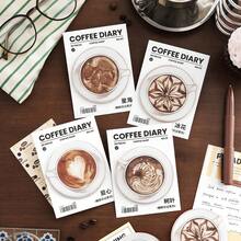 1 Book Of 30pcs Coffee Shaped Asymmetrical Sticky Notes, Coffee Diary ...