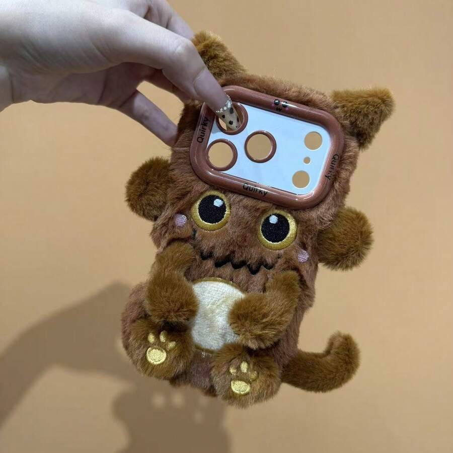 Cute & Quirky 3D Furry Brown Monster 17 Pro Max/17 Pro/17, 16 Pro Max ...