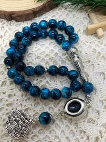 33pcs Glass Bead Single Strand Muslim Prayer Beads Tasbih Rosary ...
