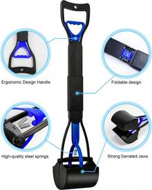 2-In-1 Foldable Dog Waste Scooper With Bag Dispenser - Portable Cleanup ...