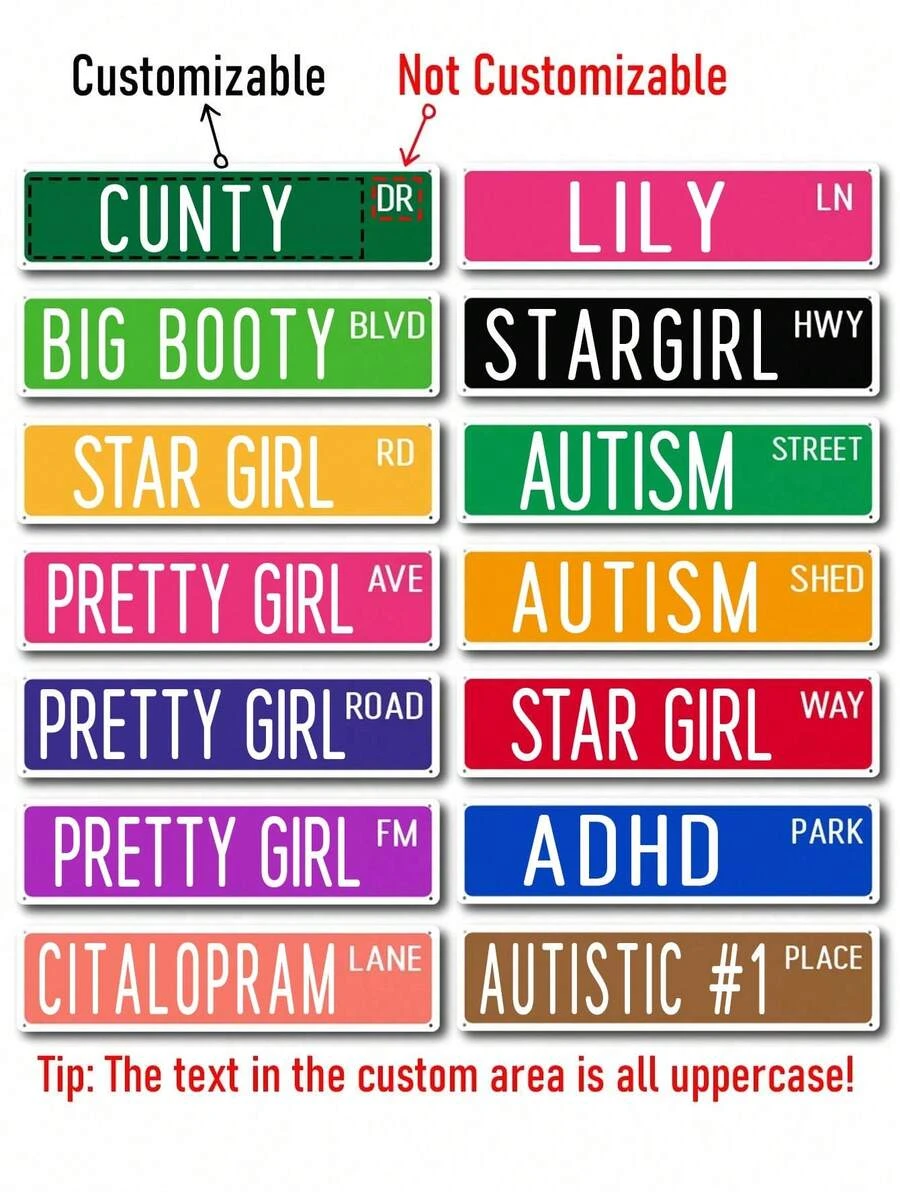 1/2/5pcs Personalized Custom Metal Street Sign Custom Text Retro Metal ...