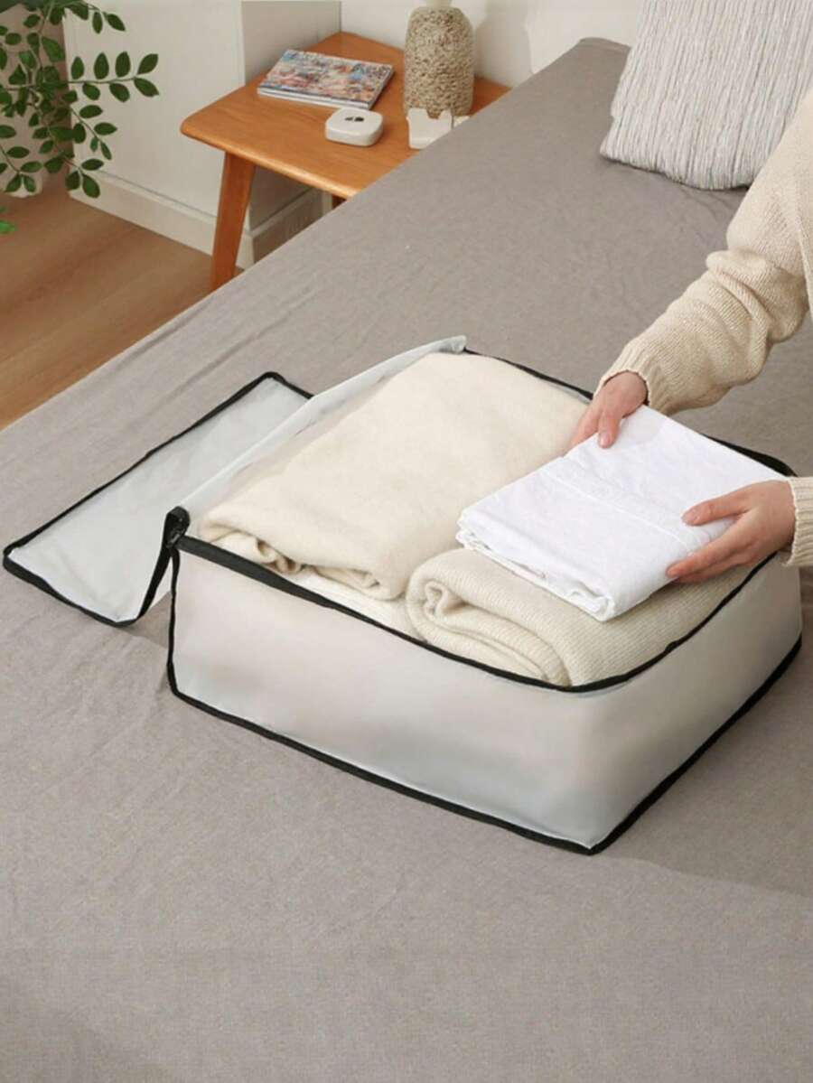 1pc Classic Style Underbed Storage Box, Clothes And Blanket Organizer ...