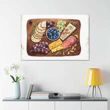 1pc, Rustic Charcuterie Board Canvas Wall Art For Kitchen Dining Room ...