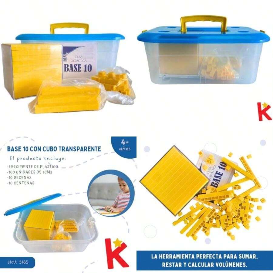 edudak, Cubo Base 10 Transparente – Juego Matemático Didáctico con ...
