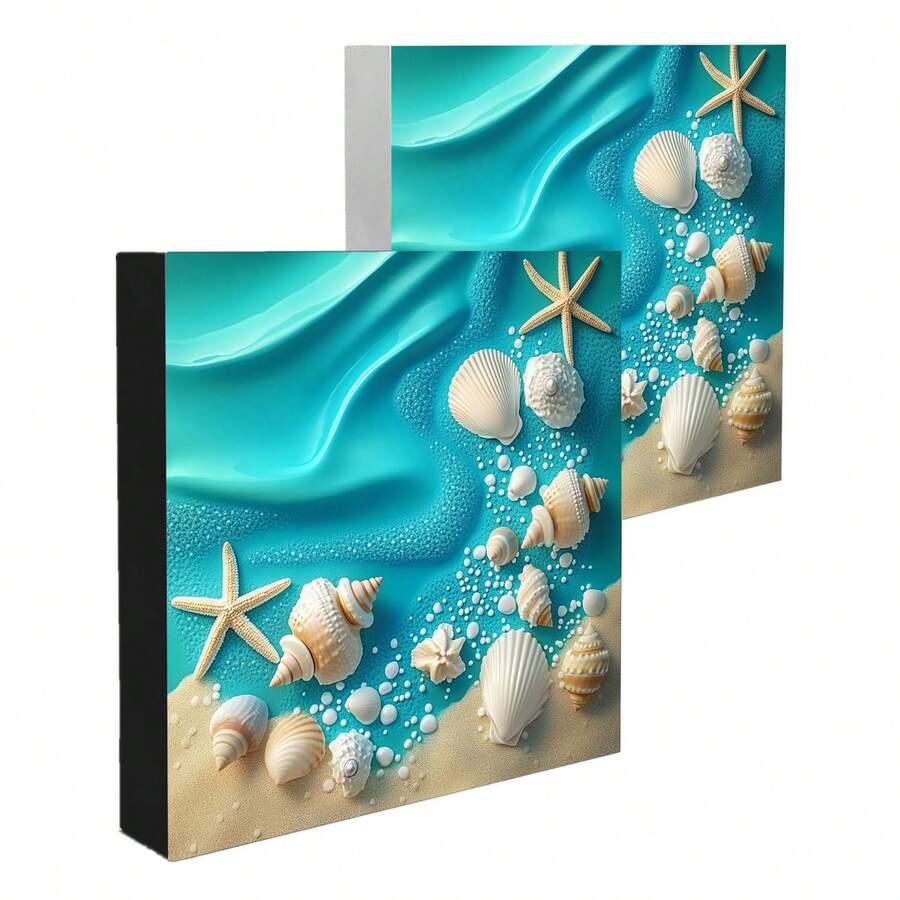 1pc 5x5inch(12.7x12.7cm) Blue Starfish Romantic Ocean Pattern Printing ...