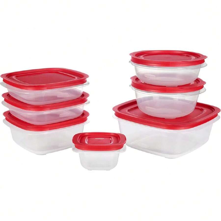 EasyStore Square And Round Containers, 14-Piece Set, Food Storage ...
