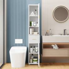 Tall Narrow Storage Cabinets Free-Standing Bathroom Linen Tower With ...