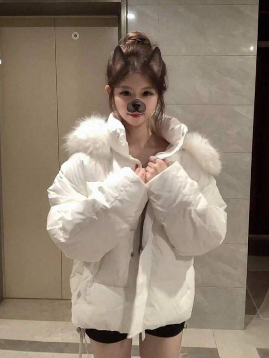 A Huge, Great-Looking Japanese Winter Jacket With A Loose, White Hood ...