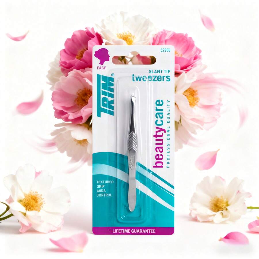 Trim Slant Tip Textured Grip Tweezers-Slanted Tips Makes It Easy To ...