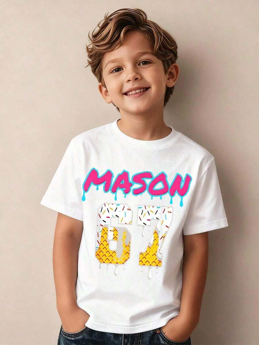 Children's Holiday Cotton Shirts,Boys' Digital Meme T-Shirt - 67 ...