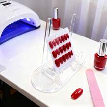 1PC Clear Acrylic False Nail Tips Board Storage Rack Nail Art Display ...