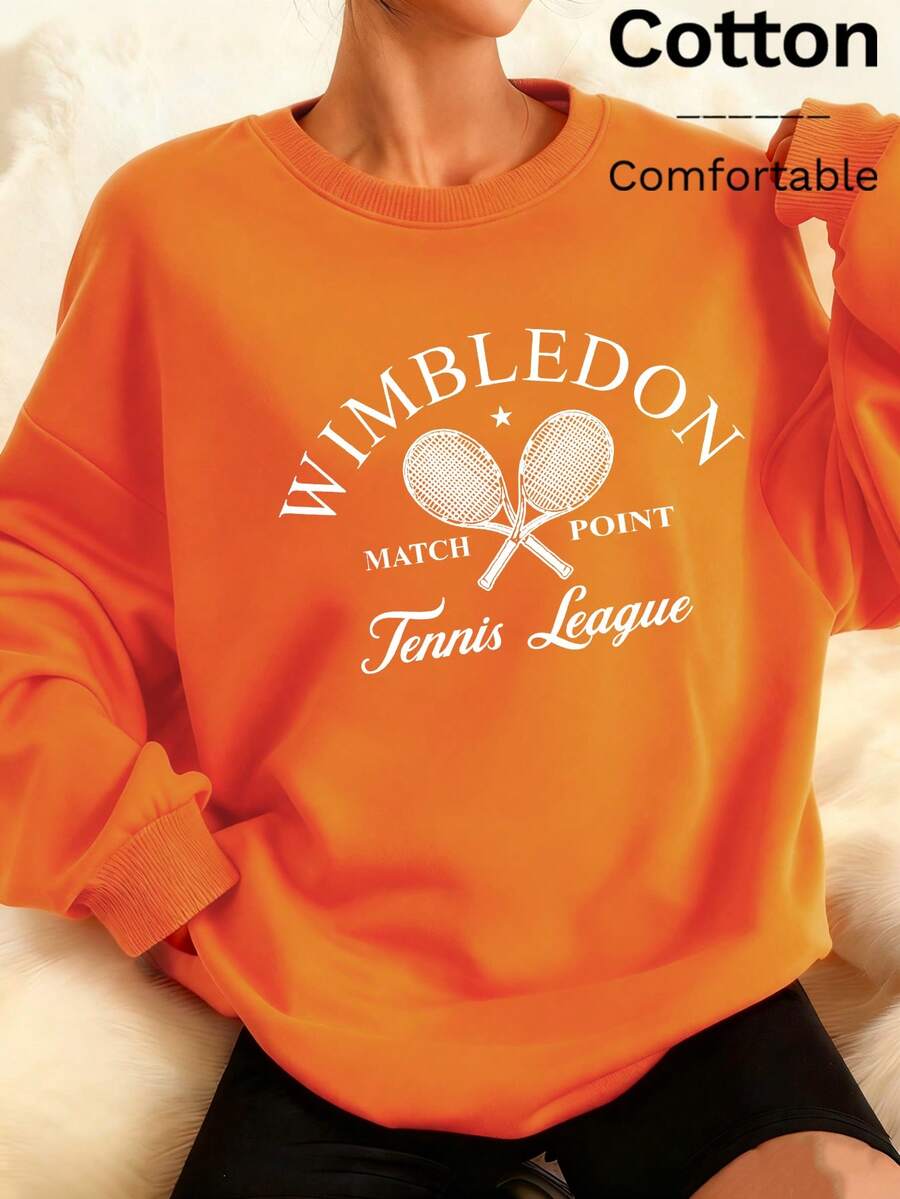 Neuer lässiger, minimalistischer Print, Rundhalsausschnitt ...