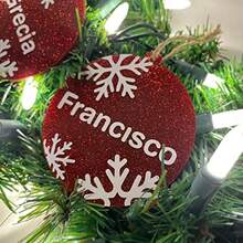 DPack Personalized Christmas Ornaments With Name, Red Glitter Acrylic ...