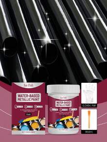 Jue-Fish Schwarze wasserbasierende Metallfarbe, korrosionsbeständig ...