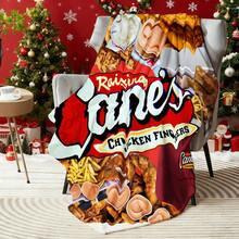 1pc Flannel Throw Blanket - Soft Raising Canes Chicken Fingers Logo ...