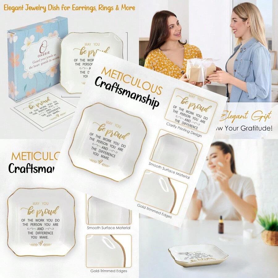 Christmas Thank You Gifts For Women - Be Proud 4"X4" Ceramic Jewelry ...