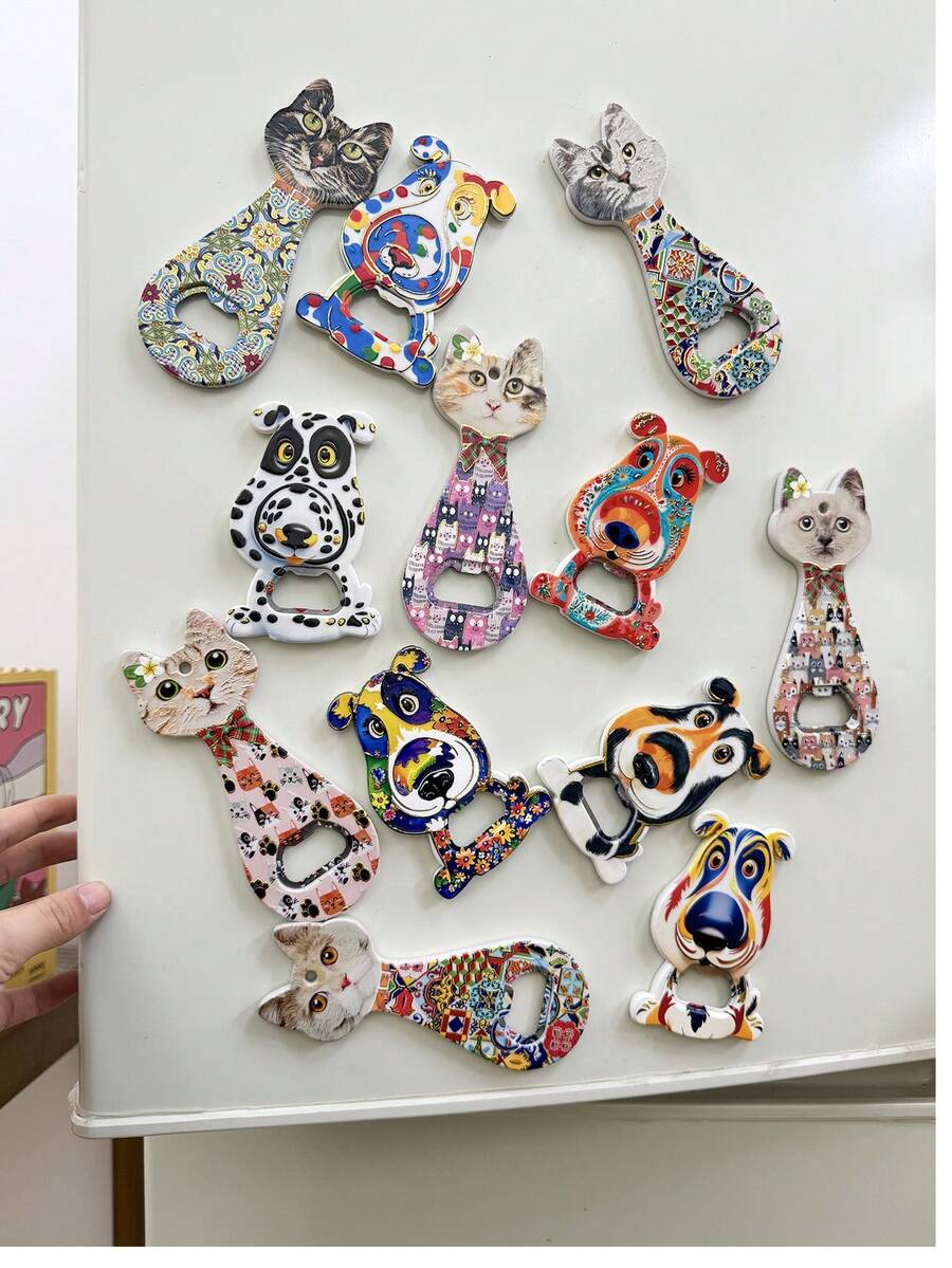 1pc Cute Cat & Dog Cartoon Pattern 3D Embossed Foil Printing Bottle ...