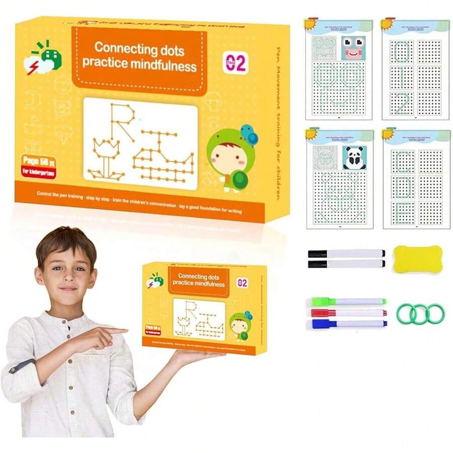 2025 New Scribble Smart Workbook, Reusable Grooved Handwriting, Grooved ...
