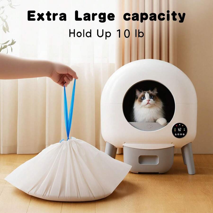 80-Pack Heavy Duty Cat Litter Box Liners, Cat Litter Waste Receptacles ...