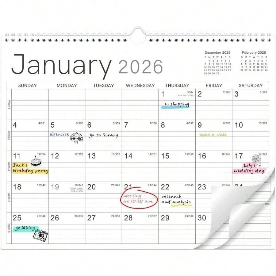 2026 Wall Calendar - January 2026 - December 2026 Calendar 2026 14.8" X 11.6" 12 Months Calendar ...