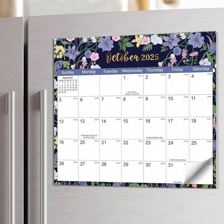 Aesthetic 2025-2026 Magnetic Calendar For Refrigerator, 21-Month Fridge ...