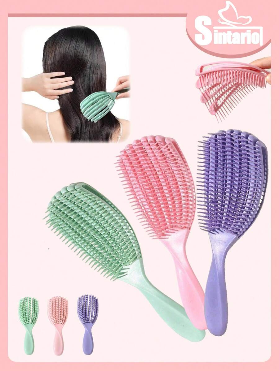 Women's Octopus Comb - Multifunctional Styling Brush For Wet & Dry Hair, All Hair Types Straight ...