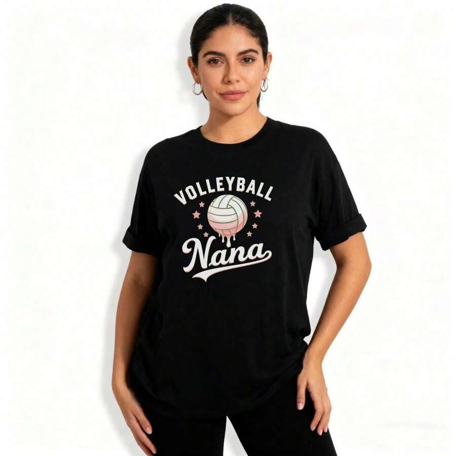 Moda y Camiseta holgada blanca con patrón de voleibol | Moda de Mujer ...