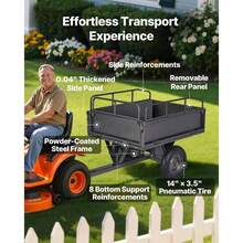 10 Cu. Ft Heavy-Duty Garden Dump Trailer, 227 Kg Capacity, ATV/UTV Tow ...