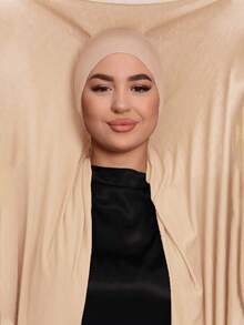 1pc Slip-On Knit Headscarf With Lining, Silky Soft Breathable Fabric ...