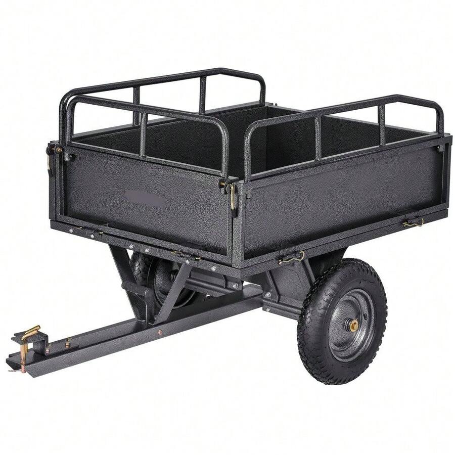 10 Cu. Ft Heavy-Duty Garden Dump Trailer, 227 Kg Capacity, ATV/UTV Tow ...